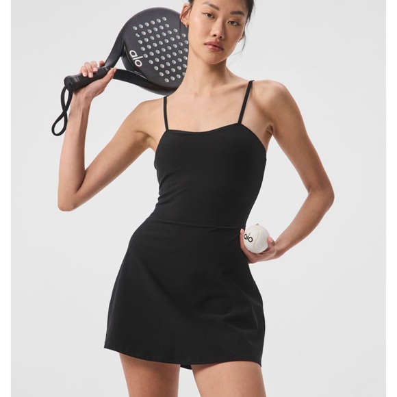ALO Yoga | Dresses | Alo Yoga Black Courtside Tennis Dress | Poshmark